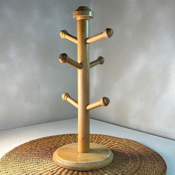 Accents | Kamenstein Thailand Wooden Coffee Cup Mug Tree Stand | Poshmark
